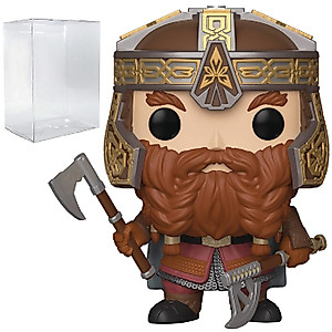 POP Lord of The Rings - Gimli Funko Pop Vinyl Figure (Bundled with Compatible Pop Box Protector Case), Multicolored, 3.75 inches