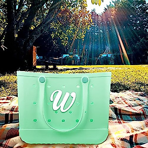 TOYMIS Decorative Lettering for Bogg Bag, Alphabet Letters Decor Letter Charms for Bogg Bag Accessories Alphabet 3D Letters for Personalizing Handbag DIY White (W)