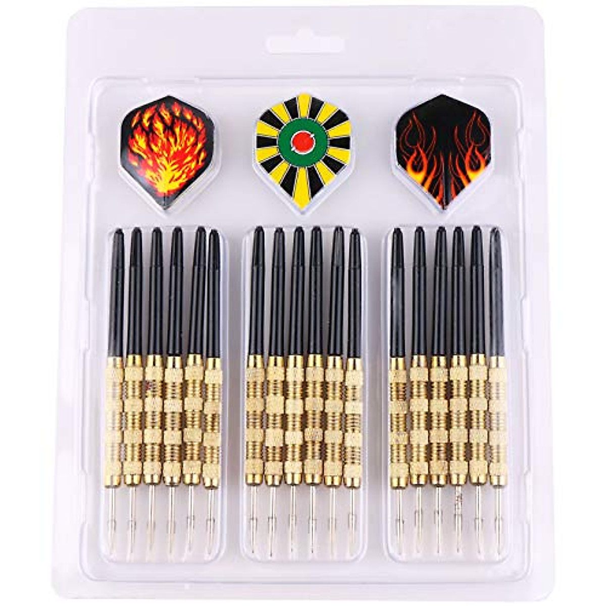MAXMAU Steel Tip Darts Set,Professional Darts Metal Tip,Metal Darts for Dartboard,18 pcs