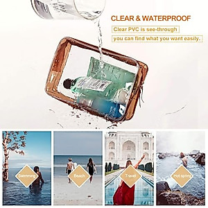 Clear Makeup Bags, 4pcs Cosmetic Makeup Bags Set TSA Approved Transparent Travel Toiletry Bag Waterproof Leakproof Carry On Airport Cosmetic Organizer Pouch with Zipper for Women Men