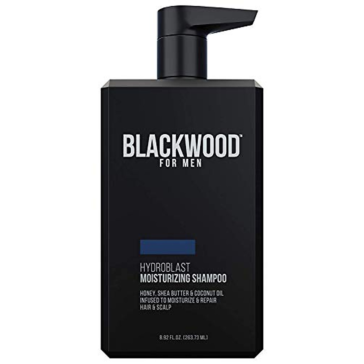 Blackwood For Men Hydroblast Moisturizing Shampoo - Shampoo for Coarse, Dry, & Curly Hair - Infused with Ginseng & Ginger - Natural Vegan Formula - Sulfate Free, Paraben Free, & Cruelty Free (8.92 Oz)