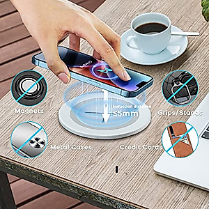 Desk Wireless Charger, Jewaytec 15W Max Charging Station, Desktop Grommet Power Fast Charging Pad Compatible with iPhone 14 13/13 Pro/13 Mini/13 Pro Max/12/SE 2020/11/X/8, Galaxy S22/S22 Ultra etc