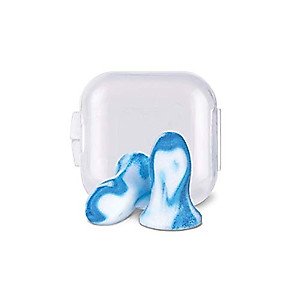 Flents Protechs Reusable Ear Plugs For Sleeping, Protection From Loud Environments, Improved Sleep, Reduces Pressure, 10 Pairs With Case, Easy Use With Comfort Fit, NRR 28, Blue, Made In The USA