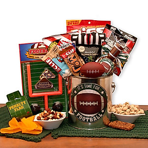 Football Snacks Fan Game Day Football Time Pail Gift Basket - Football gift - sprts themed gift