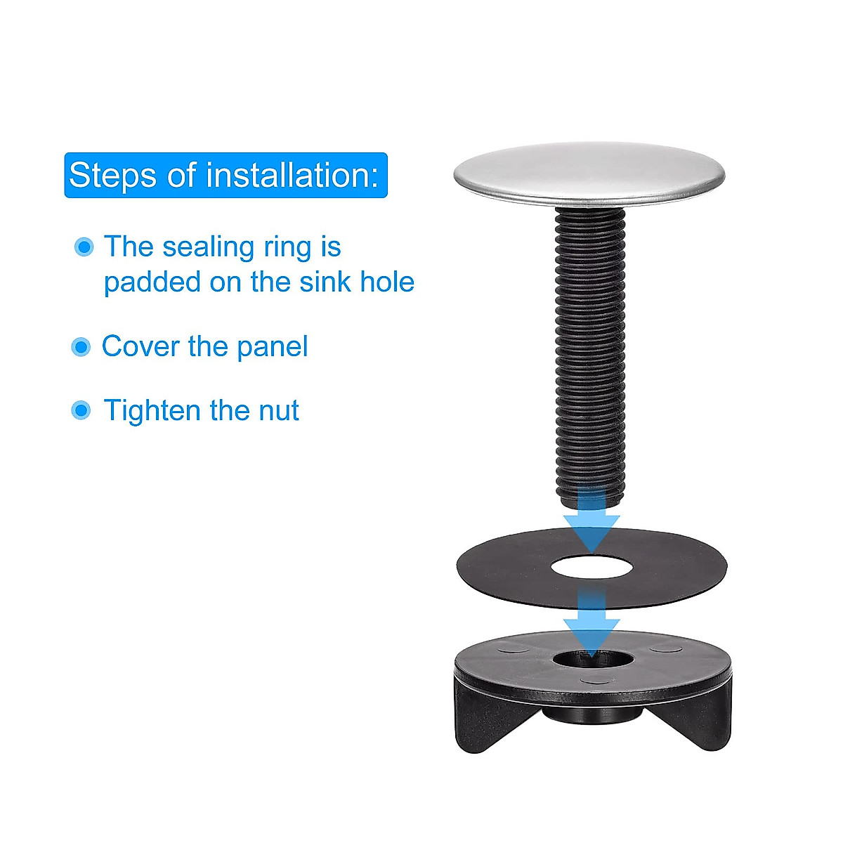 MECCANIXITY Kitchen Sink Hole Cover 45x12x55mm 304 Stainless Steel for soap Dispenser Stopper Cover Plug