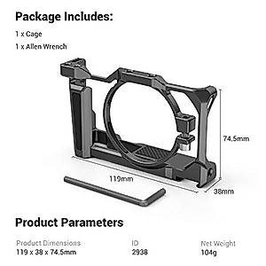 SMALLRIG Camera Cage for Sony ZV1 Camera, with Silicone Gel Grip, Cold Shoe Mount - 2938