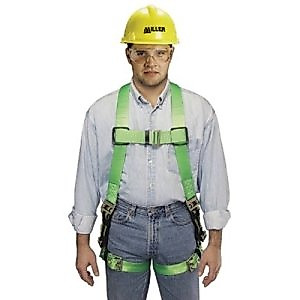 Miller by Honeywell 493-P950-4/UGN DuraFlex Harness with Cushioned Tubular Webbing in Shoulder Straps, Sliding Back D-Ring, Tongue Buckle Leg Straps and Mating Buckle Chest Strap