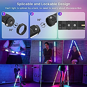 ULANZI VL110 RGB Light Wand, Handheld Light Stick Camera LED Video Tube Light Bar, 2500-9000K Dimmable, 2600mAh Battry CRI 95+ with Magnetic Attraction for Photography Vlog TIK Tok