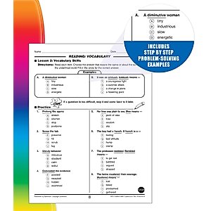 Spectrum Grade 6 Test Practice Workbooks, Ages 10 to 11, Math, Language Arts, and Reading Comprehension 6th Grade Test Practice, Reproducible Book, Vocabulary, Writing, and Math Practice - 160 Pages