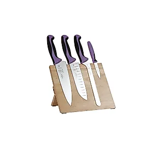 Mercer Culinary Millennia Colors 5-Piece Magnetic Board Set with Purple Handles, Rubberwood, 5 x 15 x 15 inches