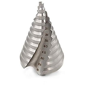 Driak HSS4241 6-60mm/0.23"-2.36" Metric Spiral Groove Step Drill Bit Set 13mm/0.51" Shank Cone Drill Bit Hole Cutter for Wood Stainless Steel Cutting