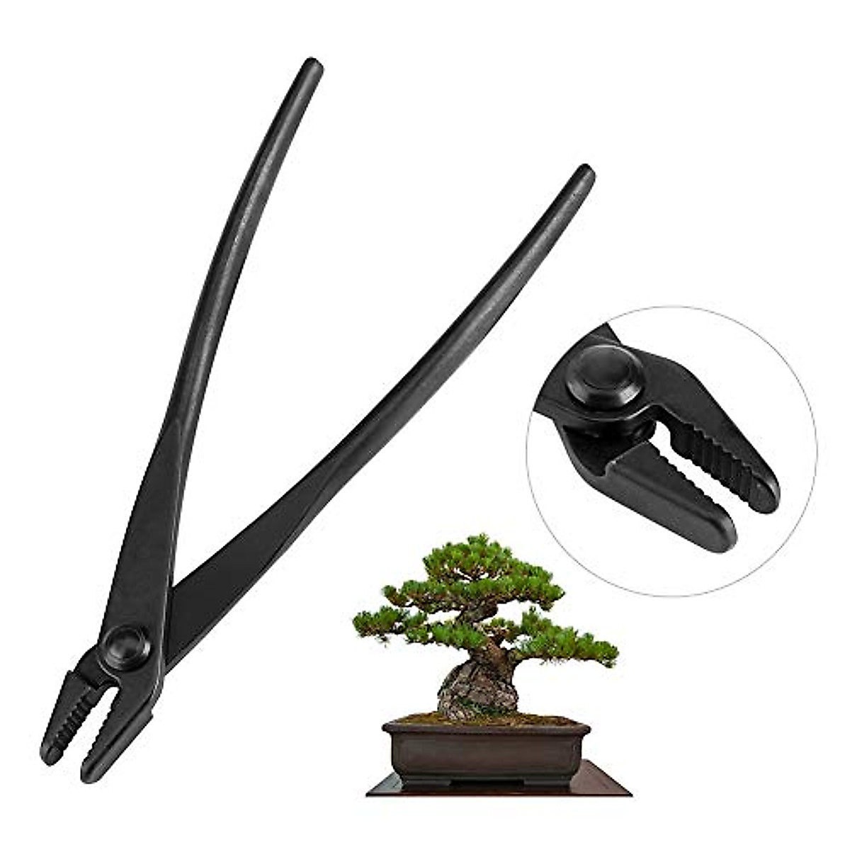 Bonsai Pliers, 200mm Black Manganese Steel Alloy Branch Pliers Bonsai Wire Plier with Round End for Safe Use Gardening Tool Bonsai Tools