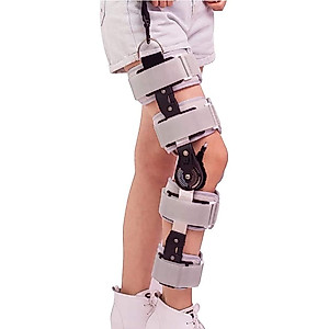 Hinged Knee Brace Support for Protection Orthopedic Hinged Knee Brace Support Adjustable Knee Joint Splint ROM Knee Orthosis Immobilizer Stabilizer Post-Op Arthritis Ligament Injury Protector