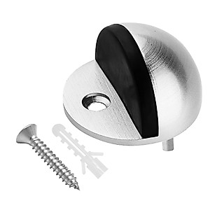 Premium Stainless Steel 304 & Rubber Floor Mounted Hemisphere Door Stopper by NYCO Architectural Hardware- Heavy Duty Door Bumper for Wall Protection- Modern Universal Door Slam Stopper-1.7”x 0.9”