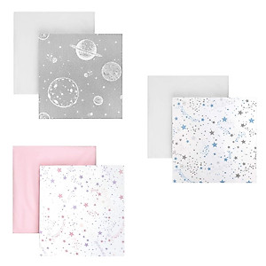 Tadpoles 2-Piece Stardust Crib Sheets | Collection of 2 Fitted Crib Sheets | Made of 100% Brushed Microfiber Polyester | Soft, Smooth, Breathable & Durable | Ideal for Babies | Pink & Purple