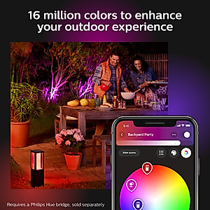 Philips Hue Econic Outdoor White & Color Wall & Ceiling Light Fixture (Hue Hub Required, Compatible with Alexa, Apple Homekit & Google Assistant)