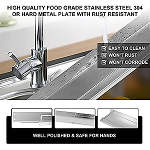 Flaovoth Shelf for Stove Top, 30’’ Shelf for Kitchen Stove Stainless Steel Over the Stove Spice Rack with Rail to Prevent Falling, Non Magnetic