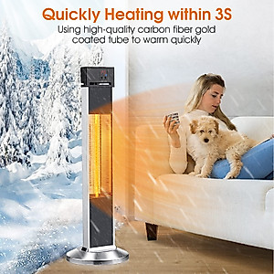 Space Heater for Indoor Use Large Room - Air Choice 1500W Room Heater with 3S Quick Heating/Safe Infrared Heater with 3 Modes/Super Quiet Portable Heater Garage, Electric Outdoor Heaters for Patio