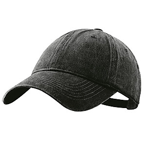 VODIORE Black Baseball Cap Low Profile Cap Dad Hat Blank Ball Caps Baseball Hat for Women Men Black
