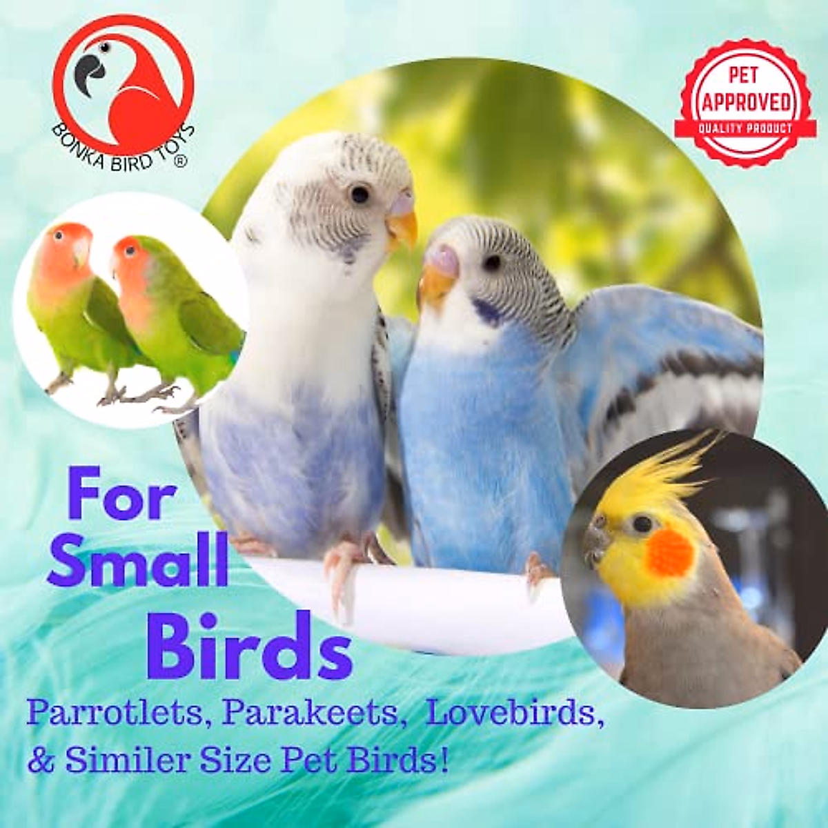 Bonka Bird Toys 3349 Pk24 Mini Sola Chip Play Foot Talon Craft Part Bird Toys Natural Chew Foraging Treat for Conures Cockatiels Parakeets and Other Similar Sized Birds