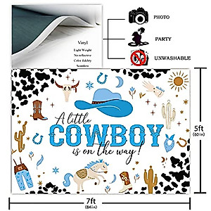Avezano Cowboy Baby Shower Backdrop for Boy Wild West Theme Baby Shower Photography Background Western Rodeo Cow Country Baby Shower Party Decorations Photoshoot (7x5ft)