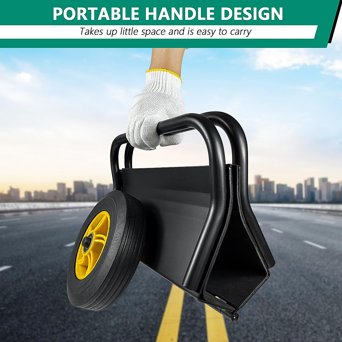 VoTwoofv Heavy Duty Panel Dolly,10" Solid Rubber Tires Wheels Slab Dolly,1000LBS Load Capacity All Terrain Moving Cart Dolly with Handle for Wall Panel,Sheetrock,Lumber,for Garage,Home,Warehouse