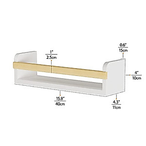 Wallniture Florida Floating Shelves for Kids Room Decor, Kids Bookshelf, Nursery Decor Wood Shelf for Wall Set of 2, White