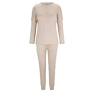 Womens Suit Set Pink Outfits for Women Crew Neck Wool Jacket Women Cute Sweat Pants White Lounge Set Oversized t-Shirt Tops + Biker Shorts Casual Workout Sets Pullover and Long Pants Grey Graphic