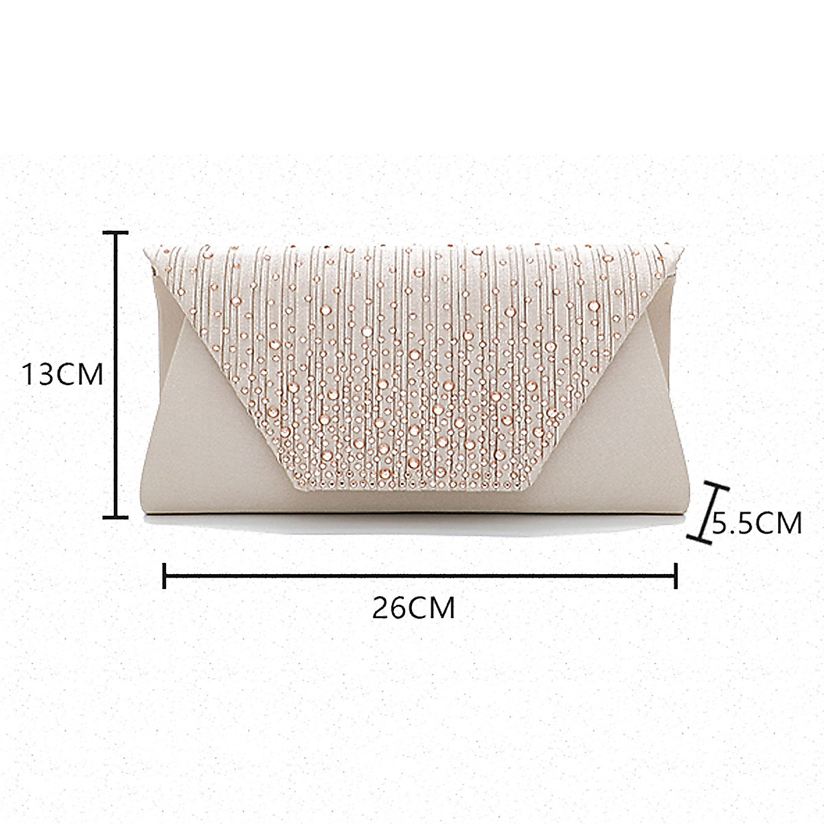JIAJIA 265 Women's Purses Handbags Envelope Clutch Crossbody Bags Classic Rhinestone Shoulder Evening Bag,Apricot