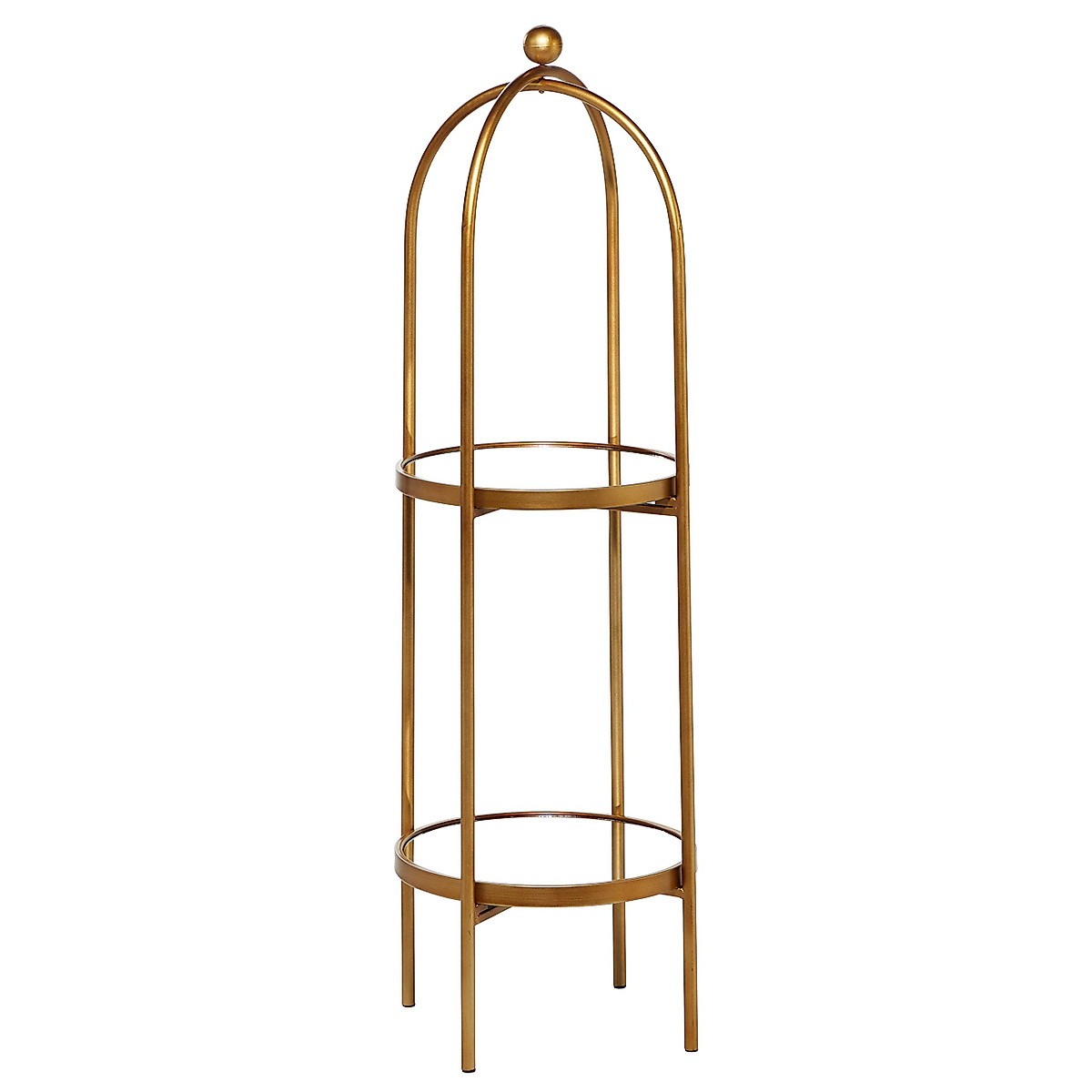 Deco 79 Metal Solid Shelving Unit, 16" x 18" x 46", Gold