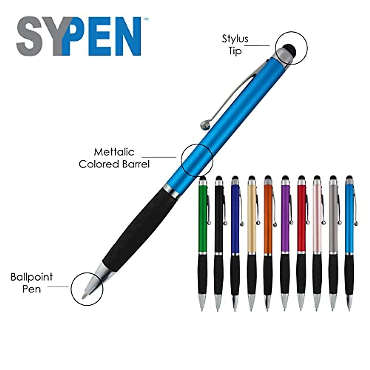 Personalized Pens With your Custom Logo or Text-300 Pack Bulk-for Businesses, Parties, and Events, 2 in 1 Ballpoint Pen & Capacitive Stylus forTouchscreen Devices, Rose Gold Barrel, Black Ink