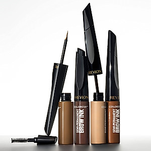 Revlon ColorStay 5-in-1 Semi-Permanent Brow Ink with Spoolie Brush, Waterproof, Transfer-proof, Smudge-proof, Easy to Remove Eyebrow Makeup, 352 Soft Brown Ink, 0.09 fl oz.