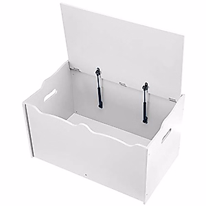 Amazon Basics Kids Toy Box, Wooden Organizer Storage Chest,White, 30" x 18" x 19"