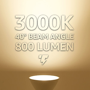 TORCHSTAR PAR30 Short Neck LED Bulb, 8W Equivalent 75W, CRI90+ Dimmable Spot Light Bulbs, UL & Energy Star Listed, Super Bright, 800 Lumens, 3000K Warm White, E26 Medium Screw Base, Pack of 6