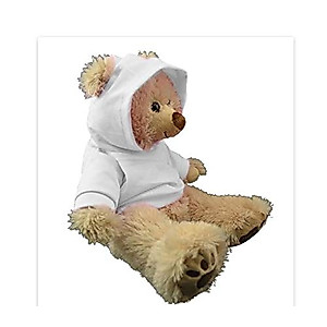 White Hoodie Tee Teddy Bear Clothes Fits Most 14"-18" Build-a-Bear and Make Your Own Stuffed Animals