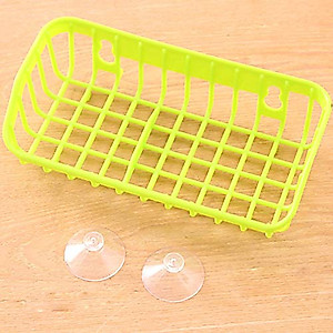 Gnc33Ouhen Double Suction Cup Sink Sponge Soap Toothbrush Cup Holder Kitchen Bathroom Drain Storage Rack Pink