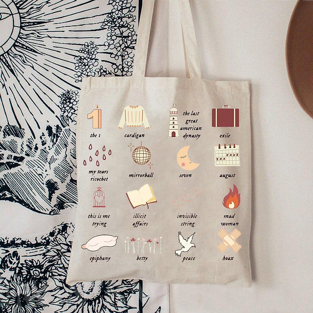 TOBGB Album Inspired Gift Singer Fan Gifts All Album Name Tote Bag Singer Merchandise Music Lover Tote Bag (Peace Tote)