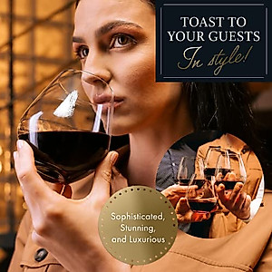 ELIXIR GLASSWARE Stemless Red Wine Glasses Set of 4 - Hand Blown Crystal Stemless Wine Glasses - Unique Large Wine Glasses For Cabernet, Pinot Noir, Burgundy, Bordeaux 18oz, Clear