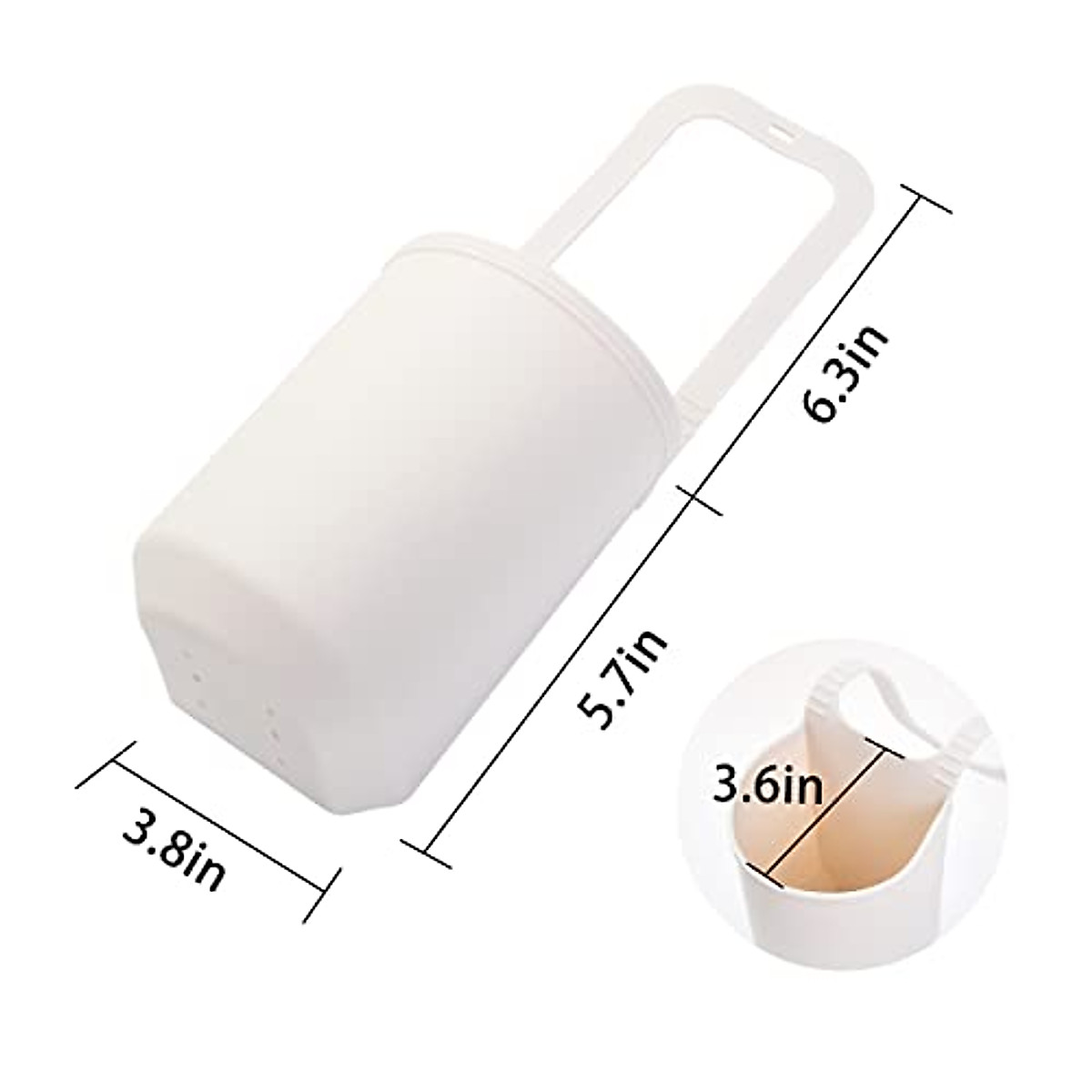 Stroller Organizer with Cup Holder, Universal Stroller Cup Holder for Wheelchair, Plus Size, Measures 12"x 3.6"x 3.8", Suitable for Camping Chair, Lawn Chair, Bike, Treadmill, Bathroom - Milky White