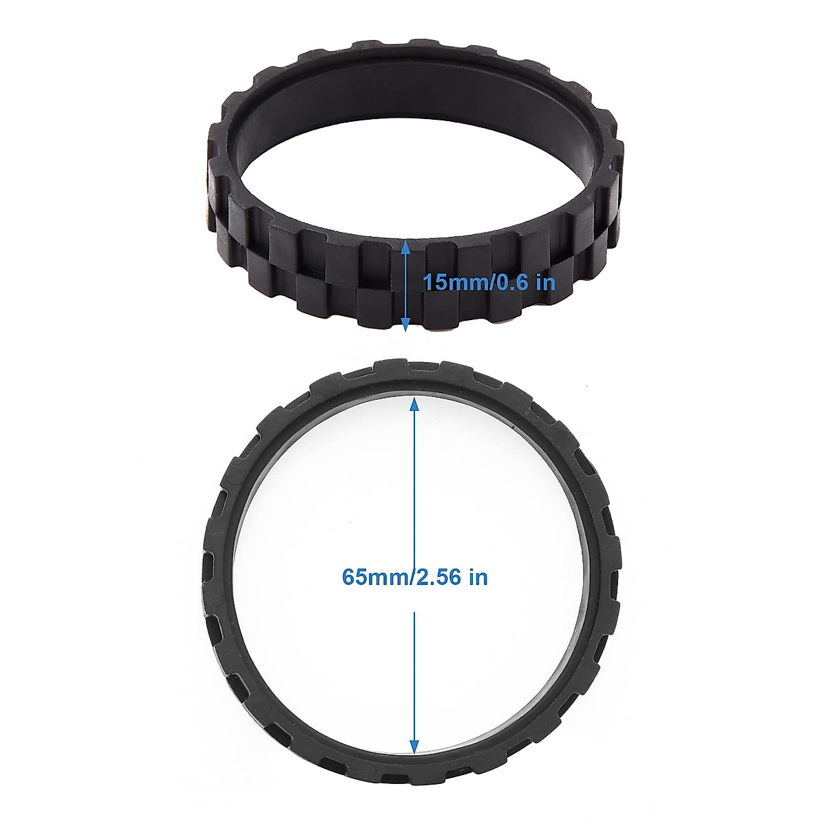 Abeskch Replacement Tire Compatible with IRobot Roomba Wheels Series 500, 600, 700, 800, 900 and I3, I6, I7, E5, E6, J9 Non-slip, high wear resistance Tire for irobot roomba wheel replacement (2 Pack)