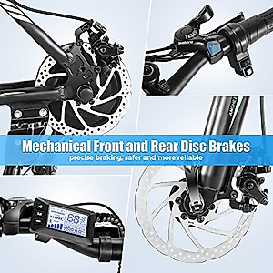 ANCHEER Electric Bike Electric Mountain Bike 500W 26'' Commuter Ebike, 20MPH Adults Electric Bicycle with Removable 48V/374Wh Battery, LCD-Display and Professional 21 Speed Gears