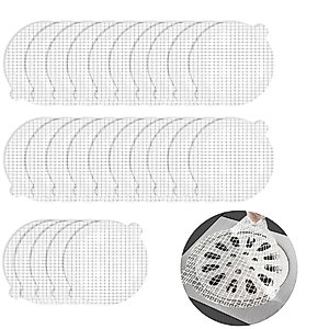 ASTIMESA 25 Pack Disposable Shower Drain Hair Catcher,4.3 Inch Mesh Sticker Drain Cover, Adhesive Hair Stopper Collector Trap,Floor Strainer for Bathroom Bathtub Kitchen Sink (25)