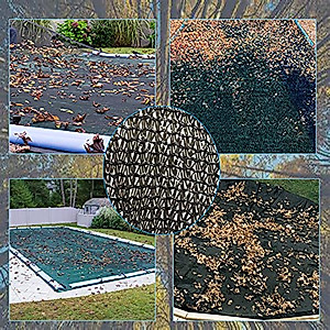 Pool Leaf Net Cover for Inground and Above Ground Rectangle Pools Leaf Net Cover Finer Mesh Easy to Store Pool Screen Cover Pond Net to Cover Pool with Pool Cover Cable Wire Ratchet Winch