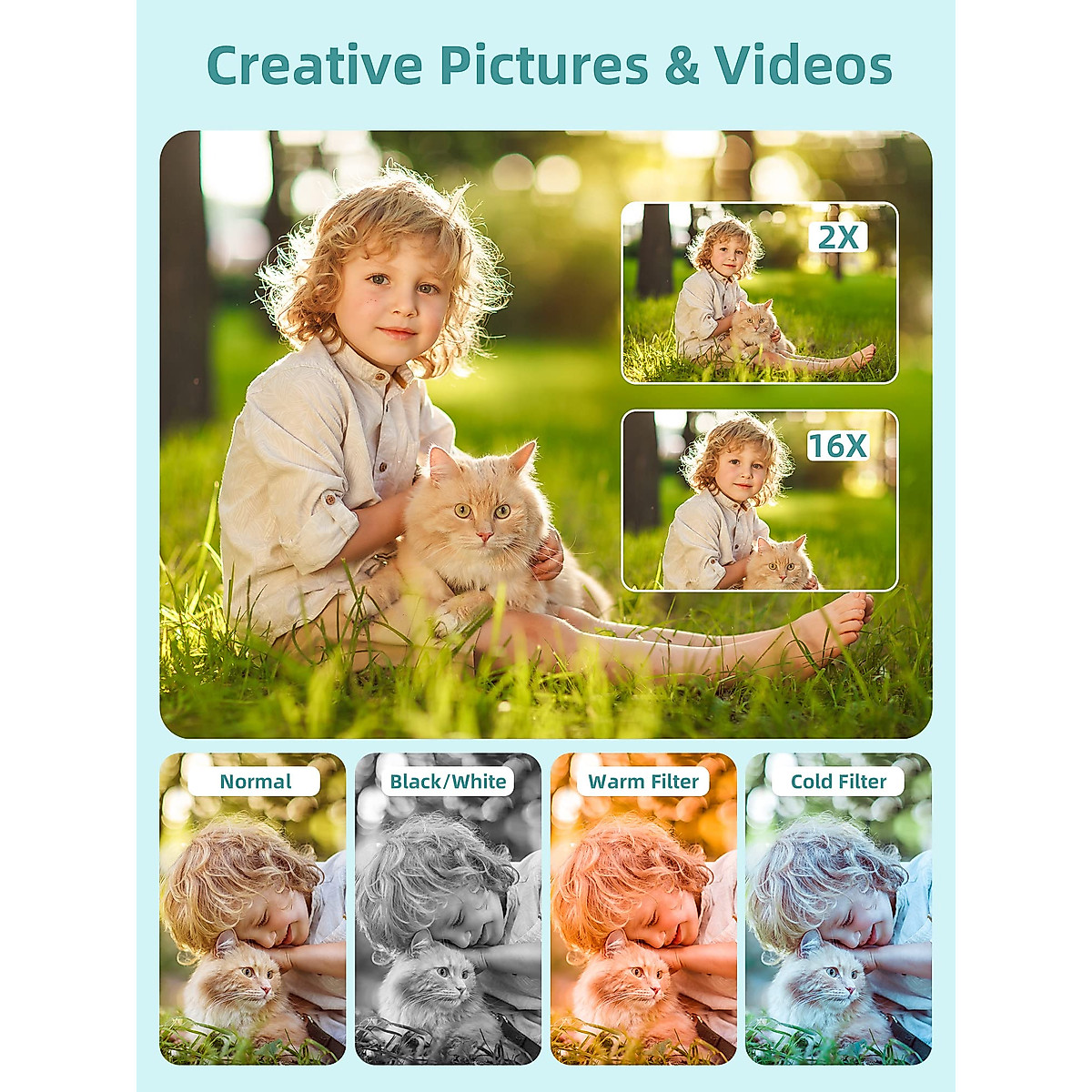 Digital Camera, FHD 1080P, Digital Point and Shoot, 44MP for Vlogging with Anti Shake 16X Zoom, Compact, Small for Kids Boys Girls Teens Students Seniors