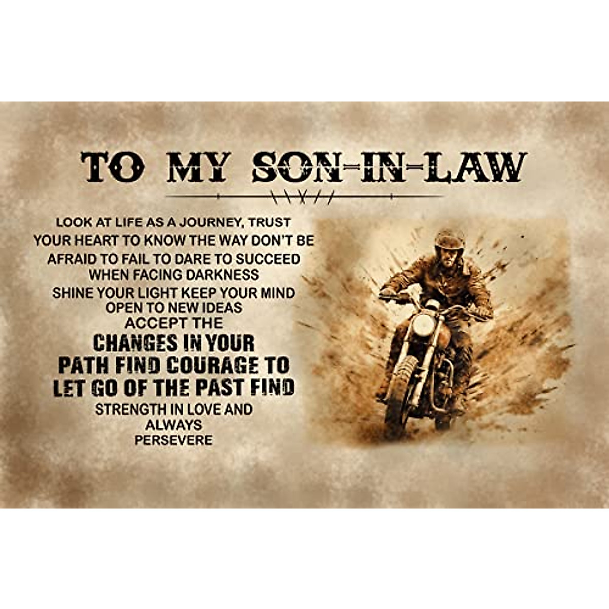 Poster Motorcycle Rider Artwork - Dare To Succeed, Embrace Change & Persevere 344829