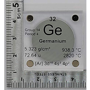 Germanium (Ge) 24.26mm Metal Disc with Acrylic Case for Collection or Experiments