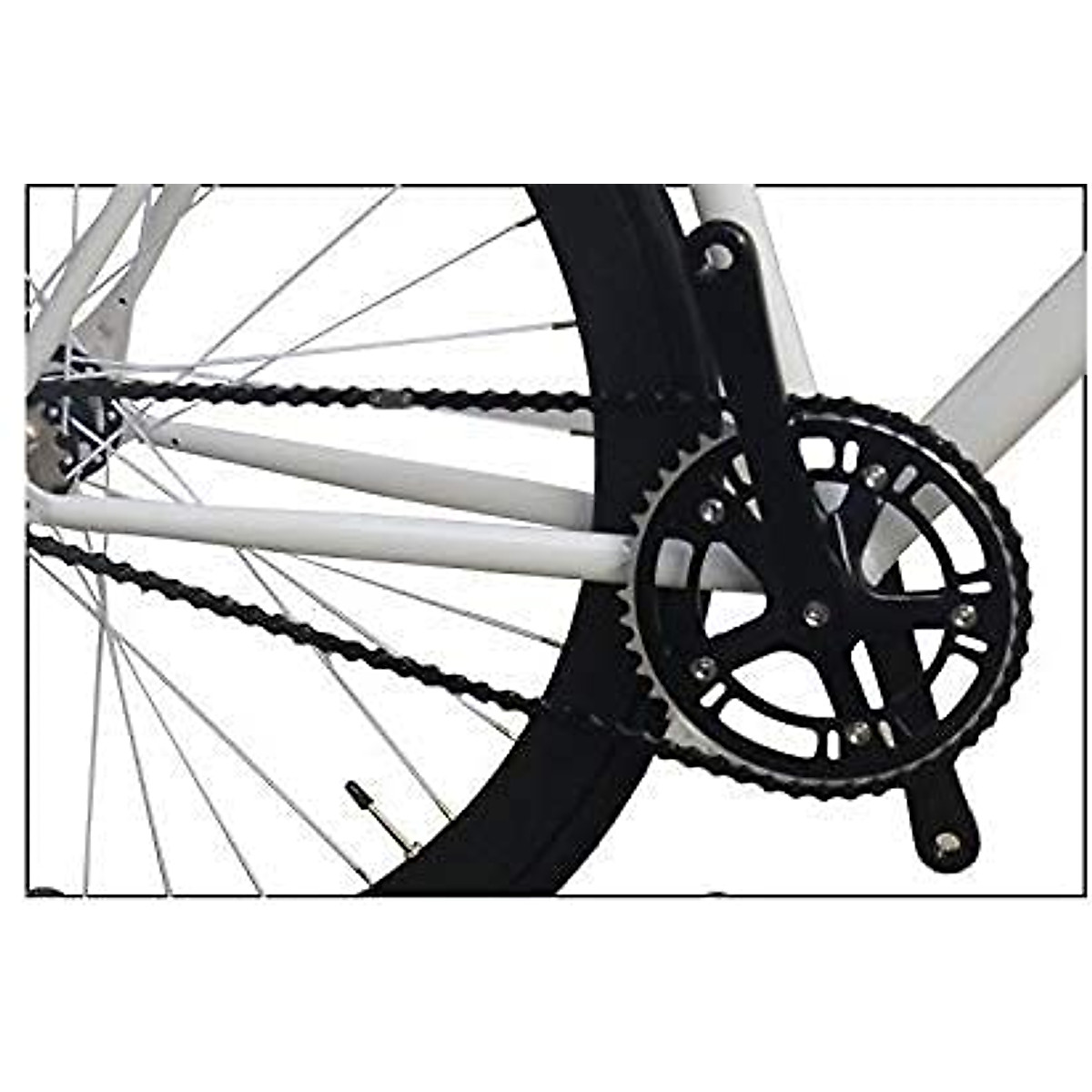 DONSP1986 Crankset Set Single Speed 46T 170mm Crankarms 130 BCD for Mountain Road Bike Fixed Gear Bicycle (Square Taper, Black) (46T, Sprocket)