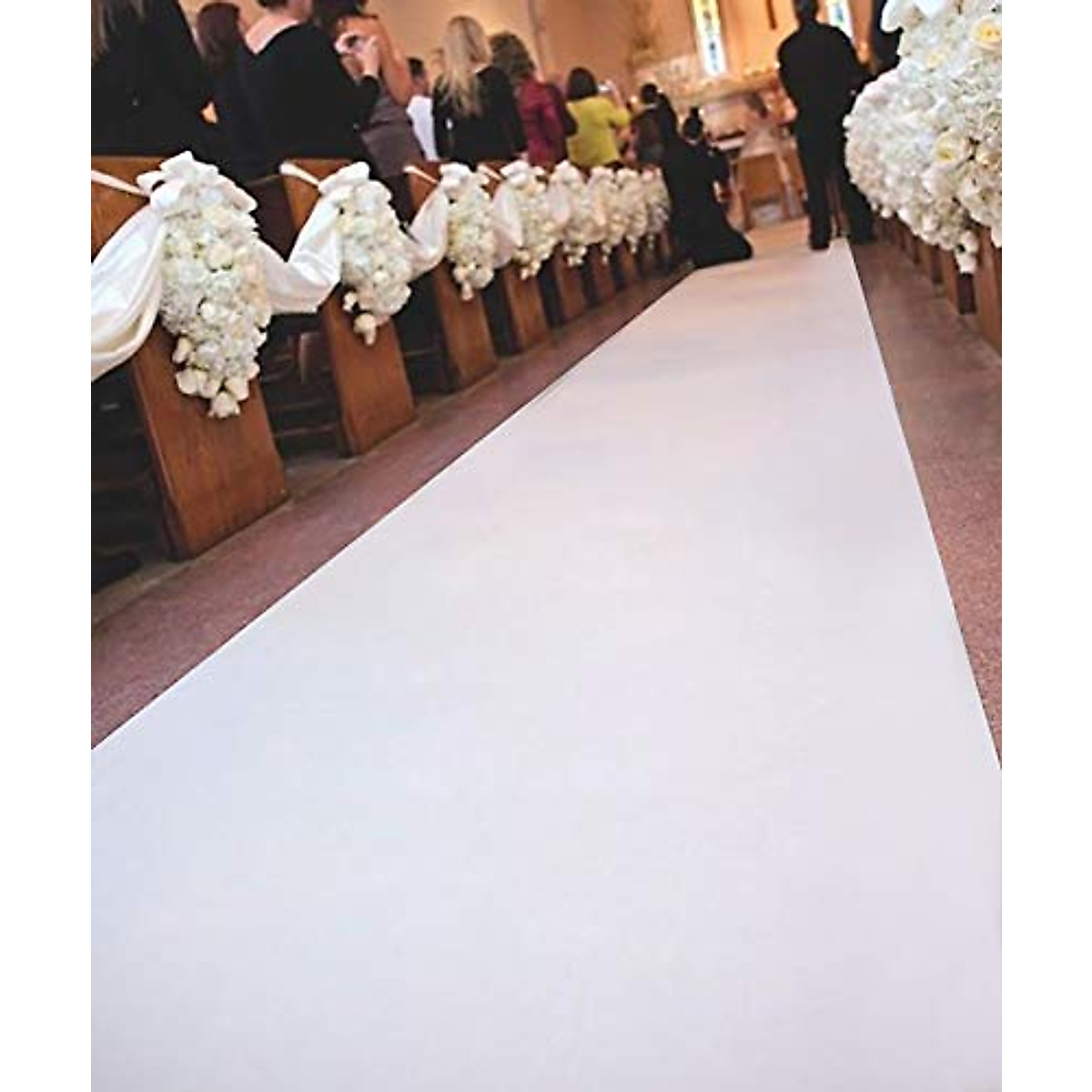 SinoArts Wedding Ceremony Decorations Aisle Runner,50ft X3ft,Polyester Paper Convenient for Outdoor and Indoor (White Print)