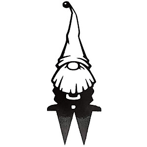 4PCS Steel Gnomes Decoration, Cute Hollowed Out Steel Garden Gnomes Statue, Art Dwarf Decor Branch Ornaments for Home Garden Yard Patio Outdoor Decoration