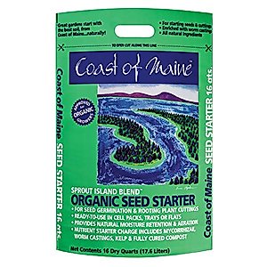 Coast of Maine Sprout Island Organic Seed Starter with All Natural Ingredients for Root Plant Cuttings and Seed Germination, 16 Quarts